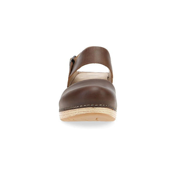 Dansko Lucia Clog - Tan Oiled Pull Up Leather | Heeled Clogs – Heritage ...